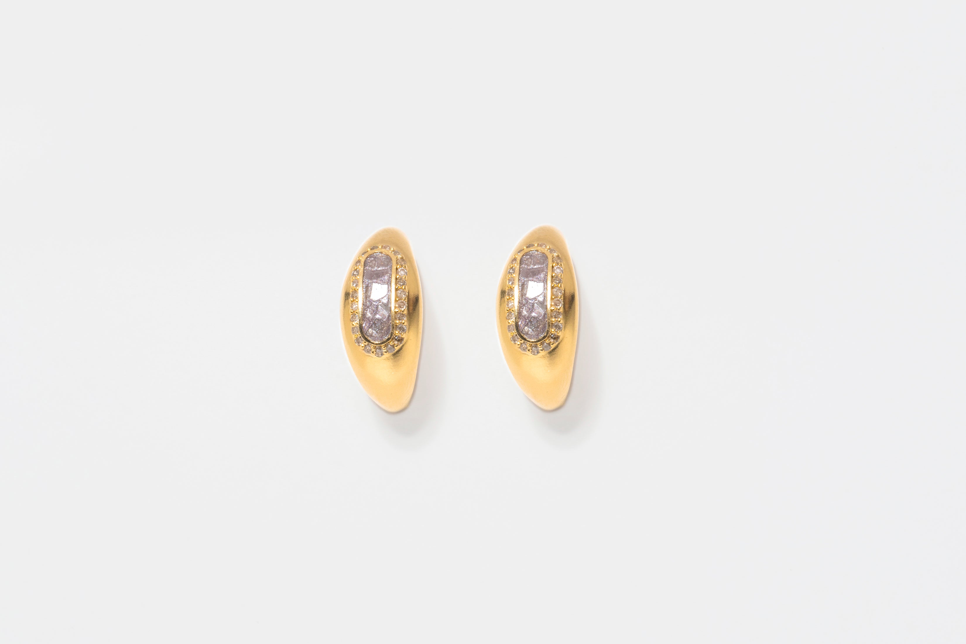 18K Gold Vermeil Diamond Beeja Hoop Earrings