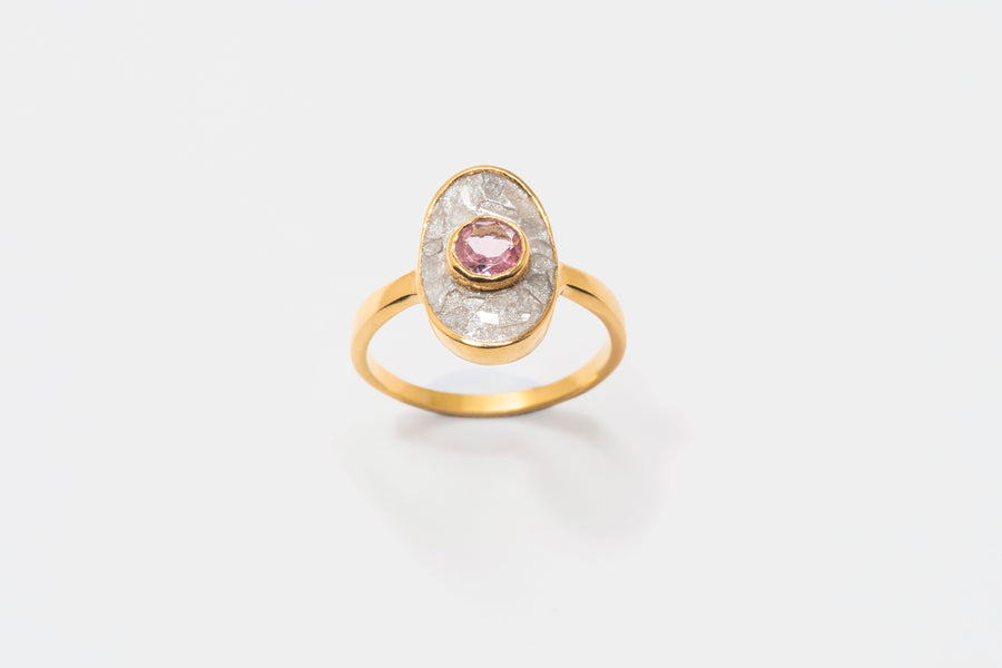 18K Gold Pink Tourmaline Ring