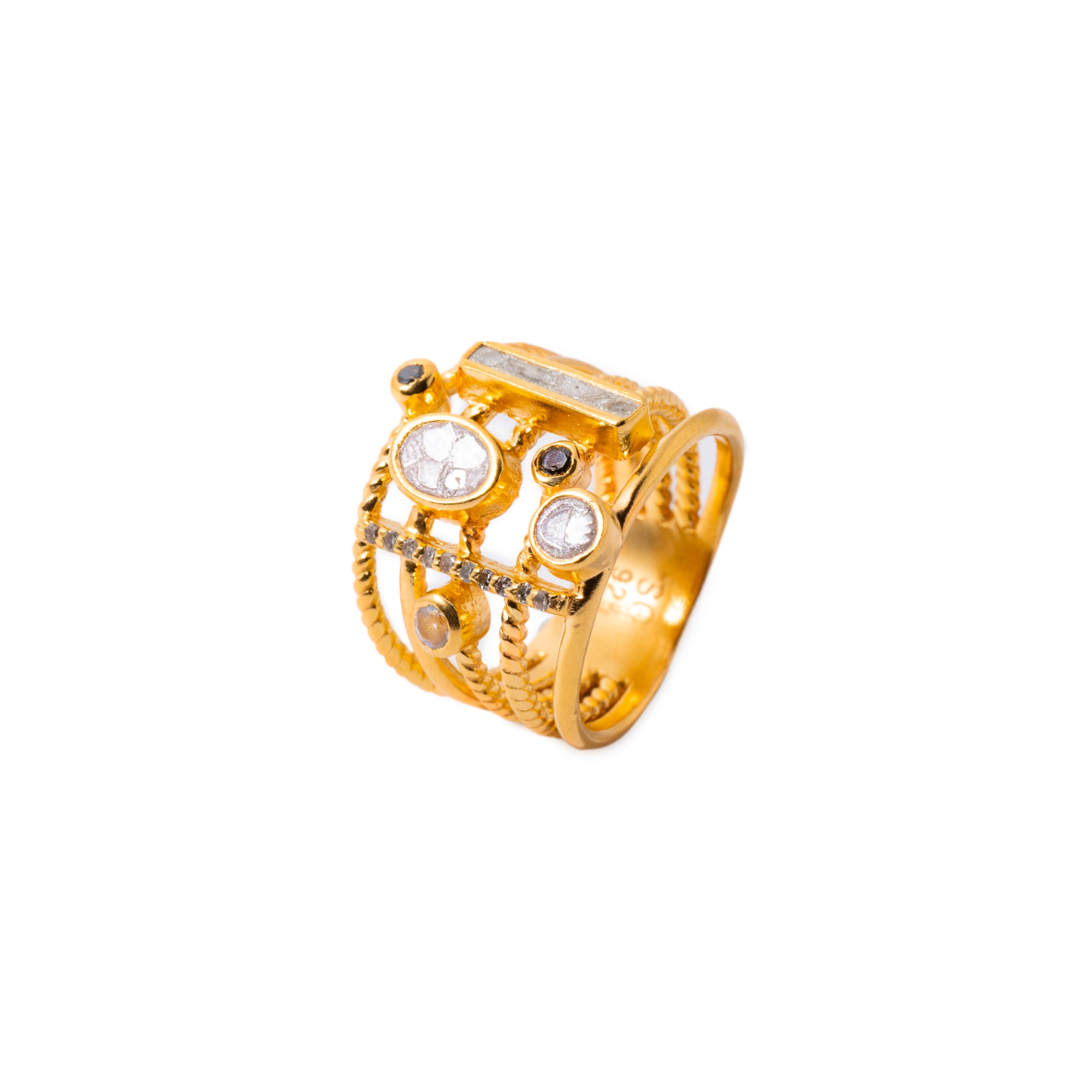 Solis Gold Vermeil Ring Stack – Shana Gulati Jewelry