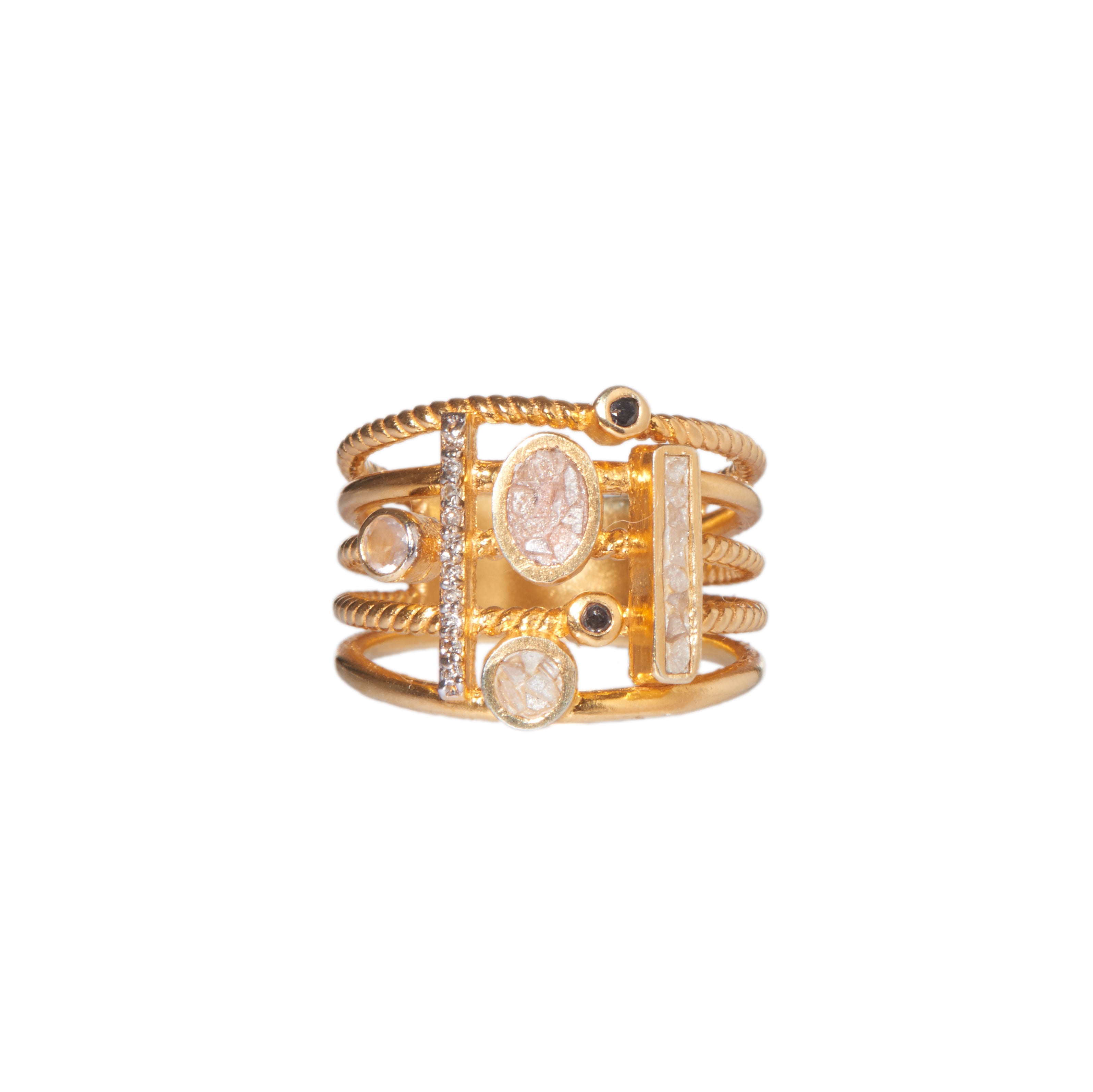 Solis Ring Stack Gold – Shana Gulati Jewelry